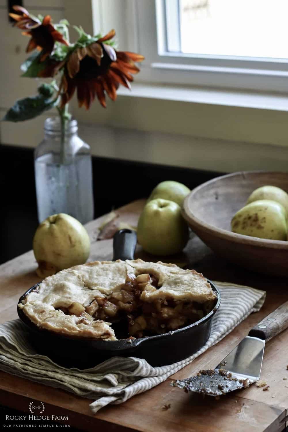 How to Make a Cast Iron Skillet Apple Pie - Rocky Hedge Farm