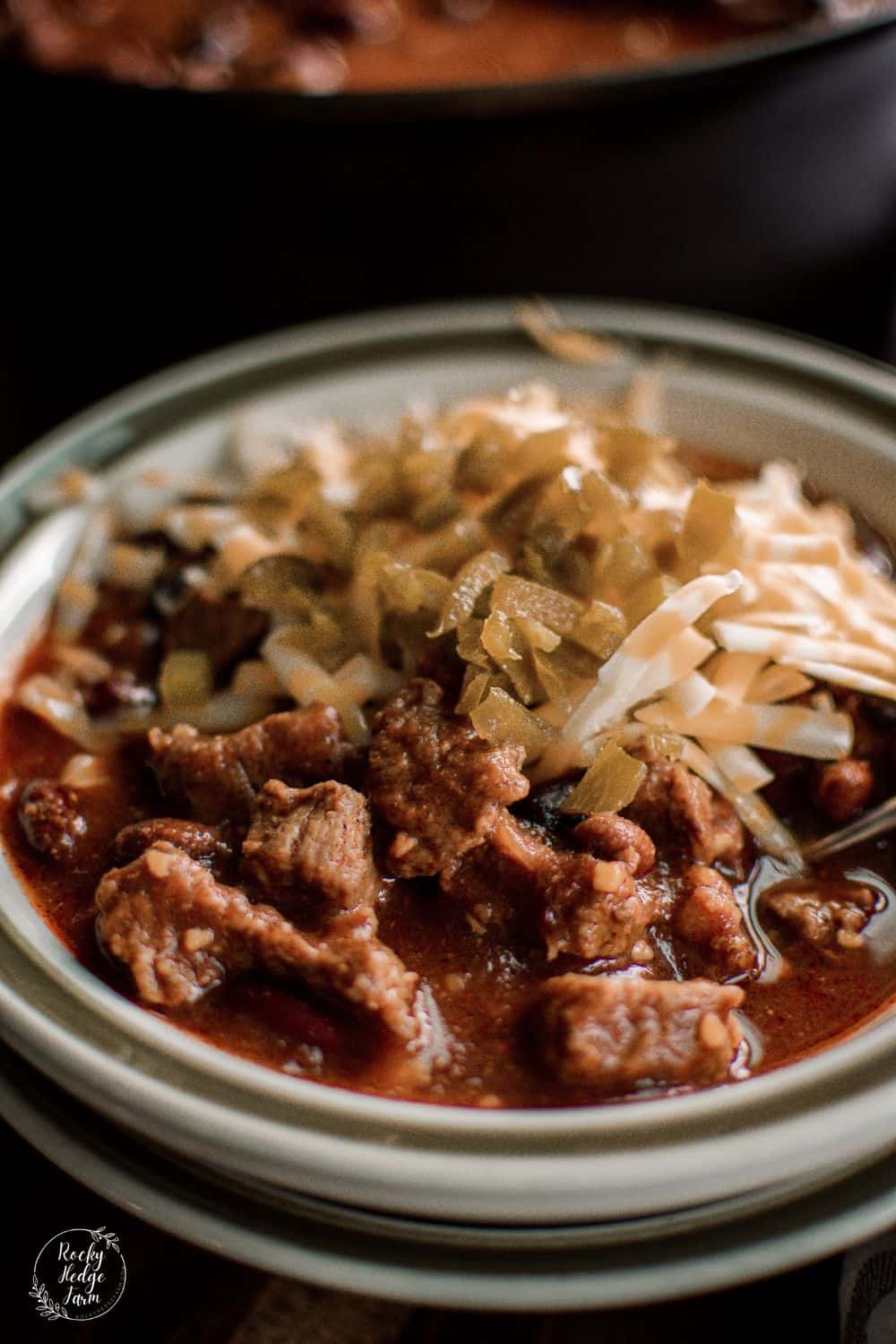 Dutch Oven Chili With Stew Meat - Rocky Hedge Farm