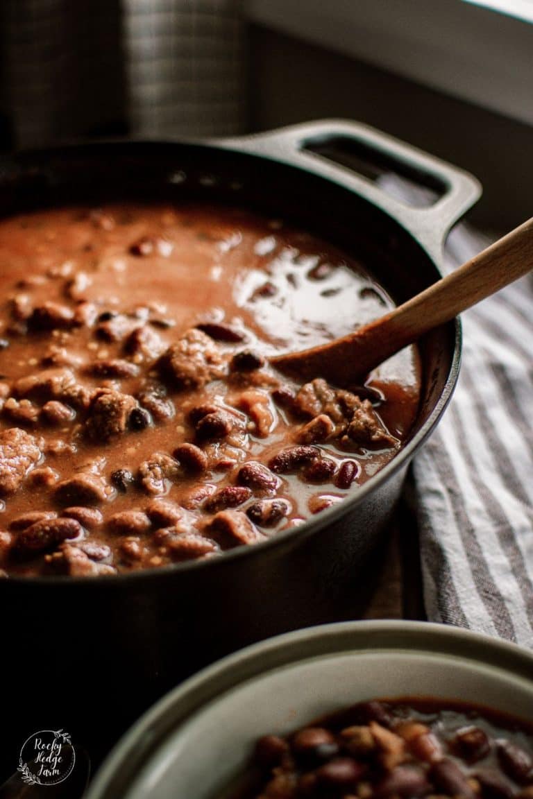 Dutch Oven Chili With Stew Meat - Rocky Hedge Farm