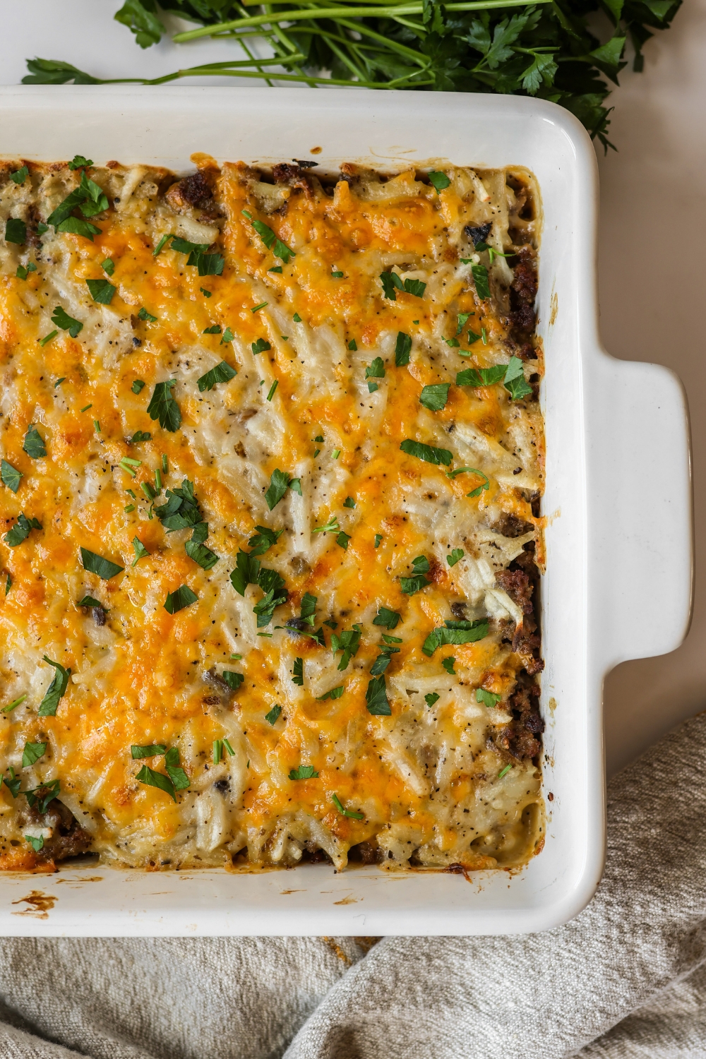 Hamburger Hashbrown Casserole with Cream of Mushroom Soup - Rocky Hedge ...